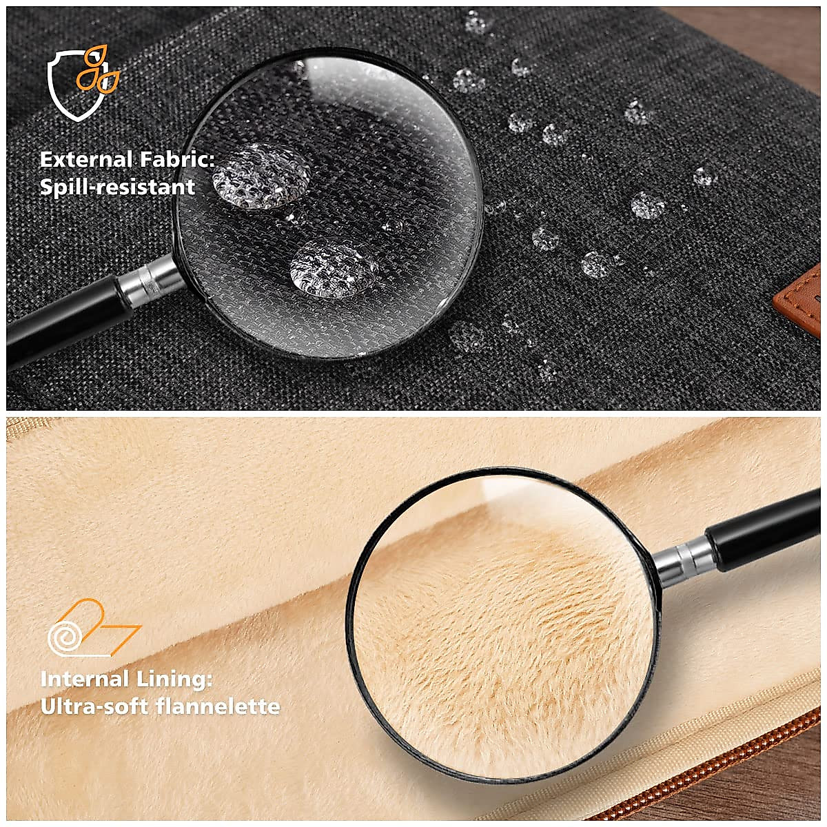 KIZUNA 8 Inch Tablet Sleeve Case Shockproof Water-Resistant Bag for 7.9" Tablet/iPad Mini 4 3 2/Samsung Galaxy Tab A/ 8" Pro/Tab 3 7.0 Lite/S2 8/E 8, LG Huawei M5/ASUS ZenPad Protective Bag - Brown