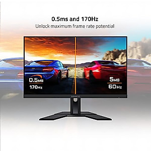 GIGABYTE M27Q 27" 165Hz 1440P -KVM Gaming Monitor, 2560 x 1440 SS IPS Display, 0.5ms (MPRT) Response Time, 92% DCI-P3, HDR Ready, FreeSync Premium, 1x Display Port 1.2, 2x HDMI 2.0, 2x USB 3.0