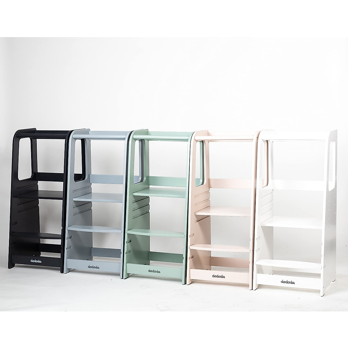 dadada Toddler Tower - Kids Step Stool with Safety Rail - Adjustable Montessori Step Stool for Kids - Toddler Learning Tower with Protection - Kitchen Toddler Step Stool - Natural