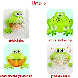 Toy Baby Bath Bubble Maker Machine Musical Frog Bathtub Shower