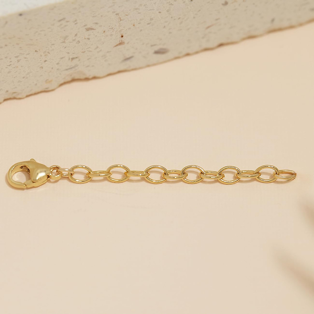 BENIQUE Necklace Bracelet Extender for Women Men - 14K Gold Filled or Solid 925 Sterling Silver Extension, Medium Size Jewelry Chain Durable Strong Removable 2" 4" or 6" Made in USA (Single Piece)(GF/L4)