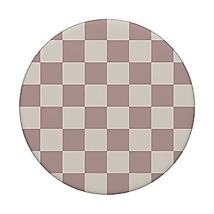 Beige Brown Checkered Checked Pattern Check Design #218 PopSockets Swappable PopGrip