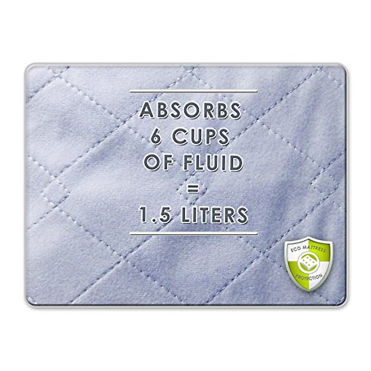 1 Eco Mattress Protection Pad. Premium Grade- Waterproof Sheet and Mattress Protector. 300 Wash Guarantee, 36” x 36”, Light Blue.