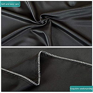 FLXXIE 2 Pack Zipped Satin Standard Pillowcases for Hair and Skin, Silky and Super Soft (20"x26") Zippered Satin Pillow Cases, Black, 20x26 Inches