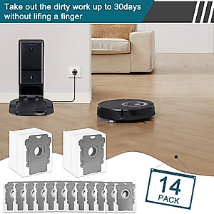 14 Pack Vacuum Bags Compatible for IRobot Roomba Bags i & s & j Series, Replacement Bags for IRobot Roomba i7 i7+, i3 i3+, i1+ j7 j7+ Plus (7550) i8+ s9+(9550), i4+ i6+ Automatic Dirt Disposal Bags