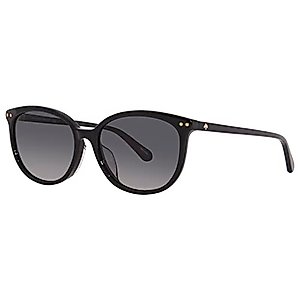Kate Spade New York Women's Alina/F/S Round Sunglasses, Black, 55mm, 17mm