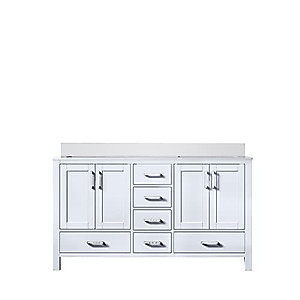 Bell+Modern Big Sur 60 in. W x 22 in. D White Double Bath Vanity and White Quartz Top
