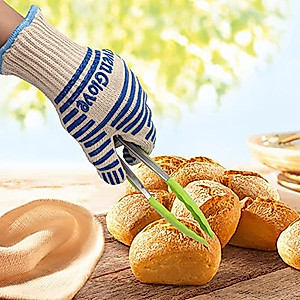 VIGIND BBQ Gloves - 932℉ Extreme Heat Resistant Grill Gloves,Silicone Non-Slip Cooking Gloves,Hot Surface Handler Grill Gloves for Baking,Cooking and Welding Camping,Fit for Women