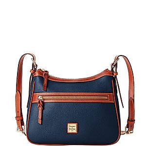 Dooney & Bourke Women's Presley Crossbody in Pebble Grain Leather, Medium Sized Handbag with Adjustable Shoulder Strap, Navy Blue