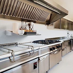 YITAHOME Stainless Steel Shelf 12 x 24 Inches, Wall Mount Metal Floating Sheld with Transparent Silicone Mat, NSF Commercial Kitchen Shelving Rack for Storage, Restaurant, Home, Hotel, Garage