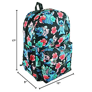 Wondapop Disney Lilo & Stitch 17 Inch Deluxe Backpack with Laptop Compartment (Black)