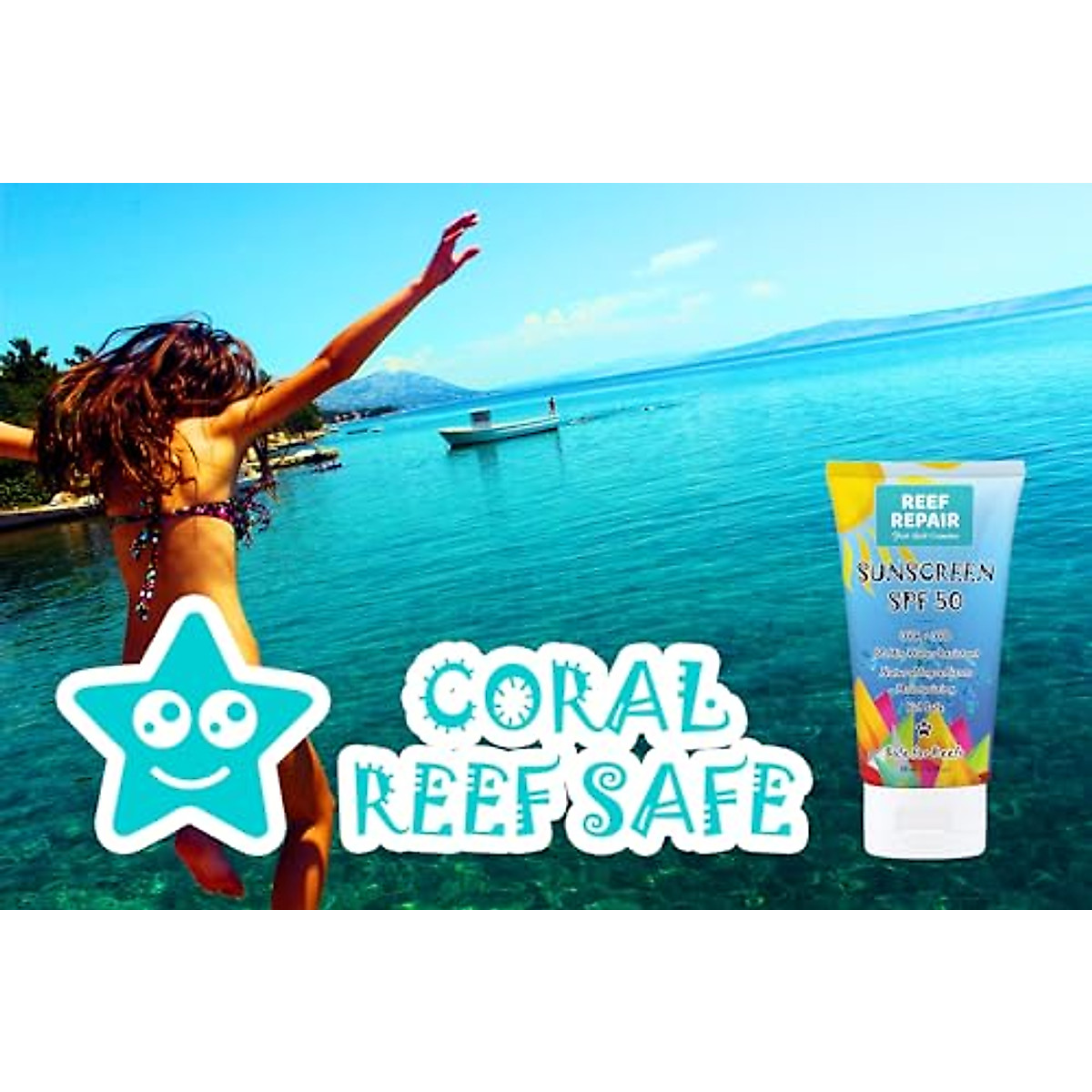 Reef Safe Sunscreen SPF 50 (2 Pack) - Natural, Travel Size, Water Resistant, Moisturizing, Broad Spectrum UVA/UVB Coral Friendly Mineral Suncream from Reef Repair (2 x 1.7 fl.Oz)