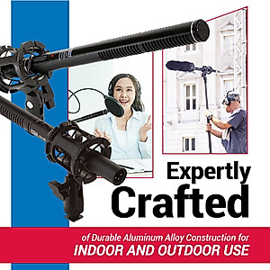 VidPro XM-55 13-Piece Professional Video & Broadcast Unidirectional Condenser Shotgun Microphone Kit - Complete Set Includes 2 Mounts Adapters Cables and More Perfect for Indoor and Outdoor Recording