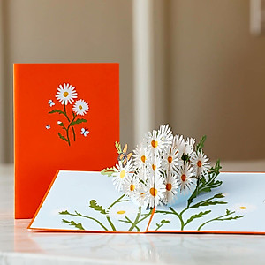 Lovepop Cards - Daisies with Monarch Butterfly, 3D Butterfly Birthday Card, Thank You Card, Blank Envelope Included