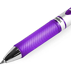 Pentel EnerGel XM BL77 - Retractable Liquid Gel Ink Pen - 0.7mm - 54% Recycled - Violet Ink - Pack of 6