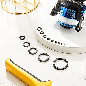 Sosation 70 Pcs Fishing Rod Tip Repair Kit Fishing Rod Eyelet Repair Fishing Pole Eye Repair Kit Ceramic Guide Rings 14 Sizes 0.09-1.17 Inch, Black