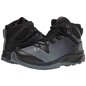 Salomon VAYA MID Gore-TEX Hiking Boots for Women, Stormy Weather/Black/Trooper, 5