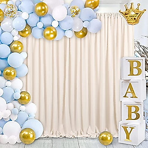 Champagne Backdrop Curtains for Wedding 2 Panels 5ft x 10ft Deep Champagne Curtain Back Drop for Parties Birthday Baby Shower