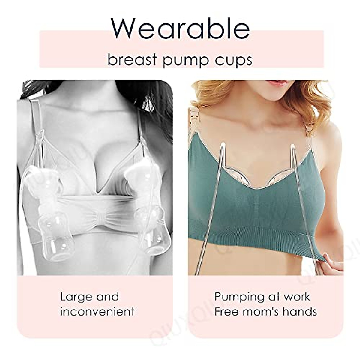 Wearable Breast Pump Accessories Pump Cap Double Sealing Cover BPA-Free QIUXQIU Pump for S4DW S9 S10 S12 Parts Replace(2PCS)