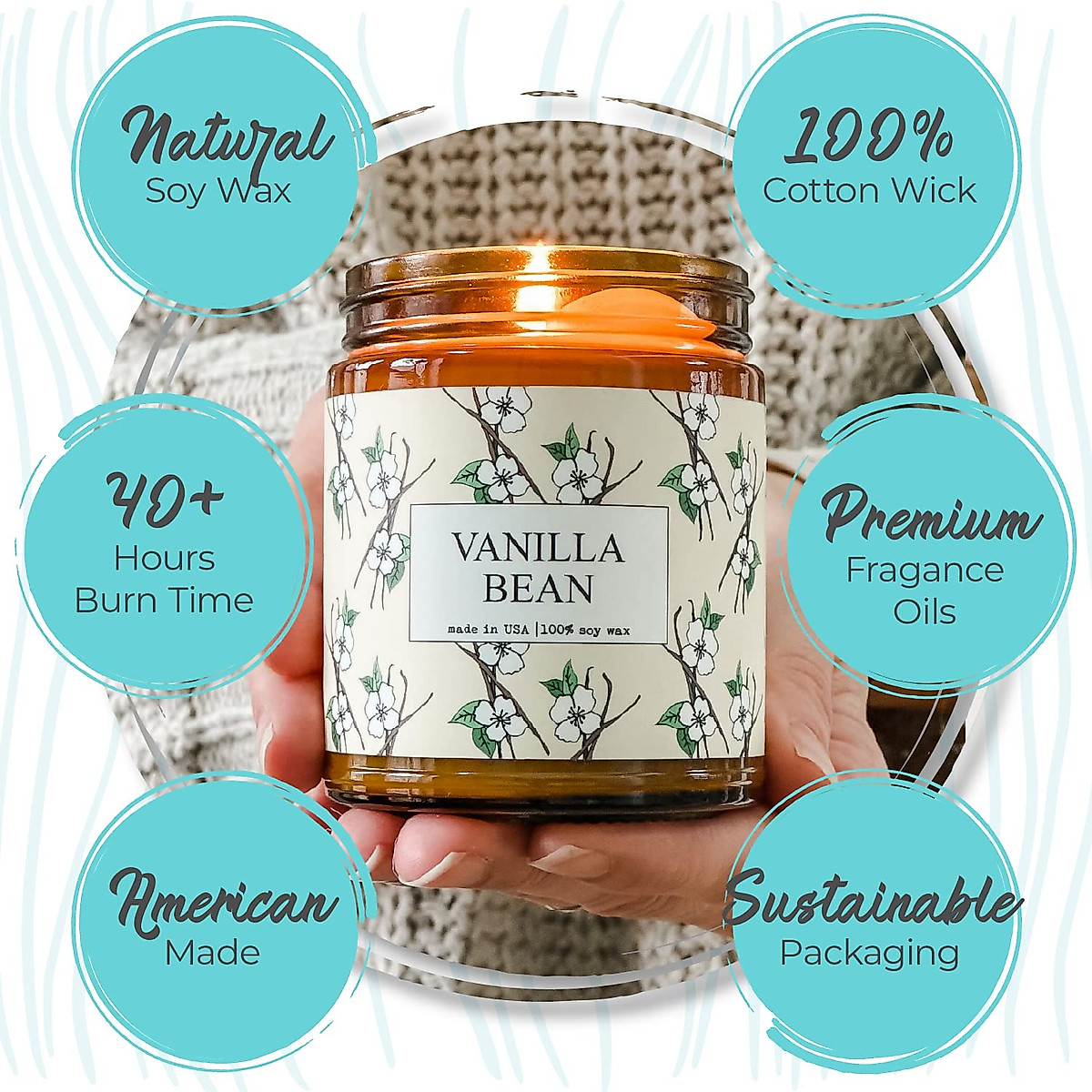 Moonlight Makers “Fresh Cut Christmas Tree” Candle, Christmas Scented Soy Candle with Essential Oils, Holiday Candle for Home, Long Lasting 40+ Hour Burn Time, 9oz Clear Glass Jar