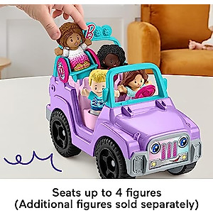 Little People Barbie Toy Car Beach Cruiser with Music Sounds and 2 Figures for Pretend Play Ages 18+ Months