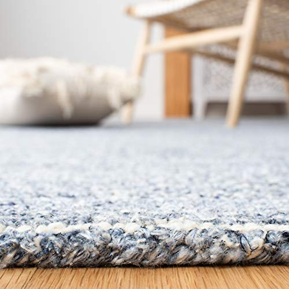 SAFAVIEH Himalaya Collection 3' x 5' Blue HIM153M Handmade Premium Wool & Viscose Area Rug