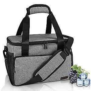 Gloppie Lunch Box Insulated Lunch Bag for Men Lunchbox for Work Lunch Cooler Bag Thermal LunchBag Reusable Lunch Bags Lunch Pail, Grey