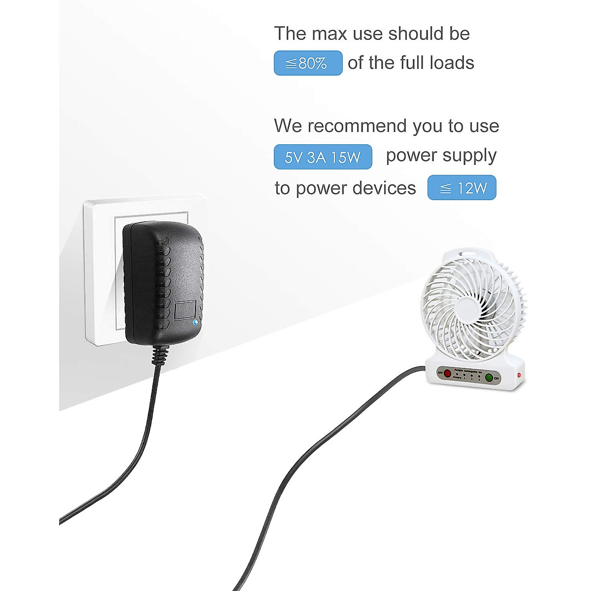 ALITOVE 5V 3A 15W AC 100V~240V to DC Power Supply Adapter Converter 5.5X 2.5mm 5.5x2.1mm Plug for WS2812B WS2811 WS2801 SK6812 LED Pixel Strip Light CCTV Camera Security System