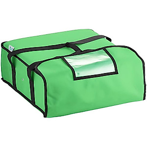 OCS Parts Insulated Green Food Delivery Bag | 18" x 18" x 5" Professional Heavy Duty Thermal Pizza and Food Warmer Carrier with Handles for Easy Transportation