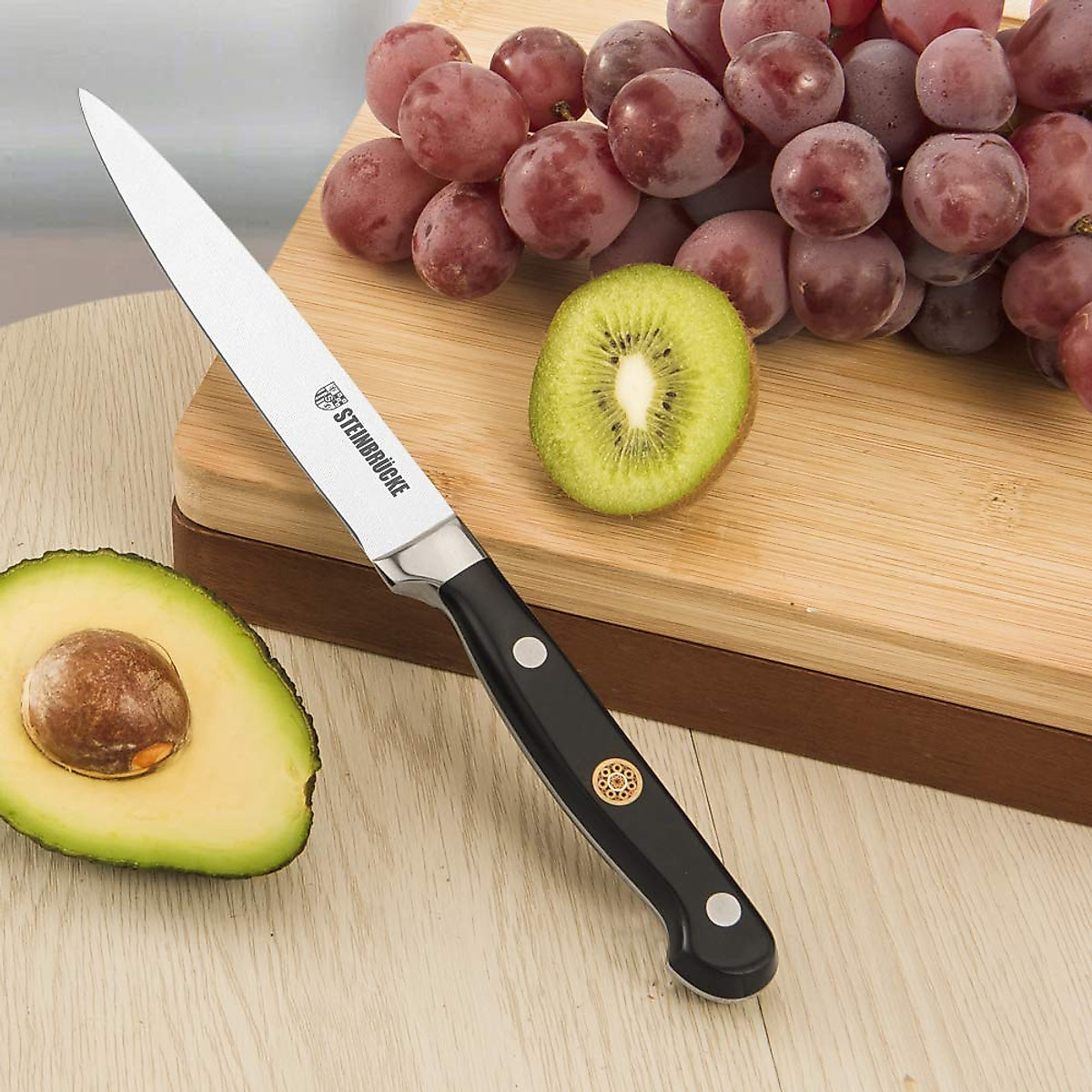 Gioventù Paring Knife 5 inch - Small Kitchen Knife Forged from German Stainless Steel 5Cr15Mov (HRC58), Full Tang, Sharp Paring Knife for Cutting, Peeling, Slicing Fruits and Vegetables