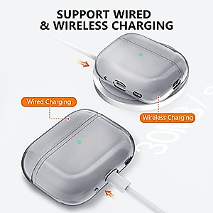 AirPods Pro 2 Case Clear 2022 Soft TPU Protective Cover with Lanyard [Front LED Visible] Compatible with AirPods Pro 2nd Generation (Black)