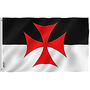 ANLEY Fly Breeze 3x5 Foot Knights Templar Battle Flag - Vivid Color and Fade Proof - Canvas Header and Double Stitched - Roman Catholic Church Flags Polyester with Brass Grommets 3 X 5 Ft