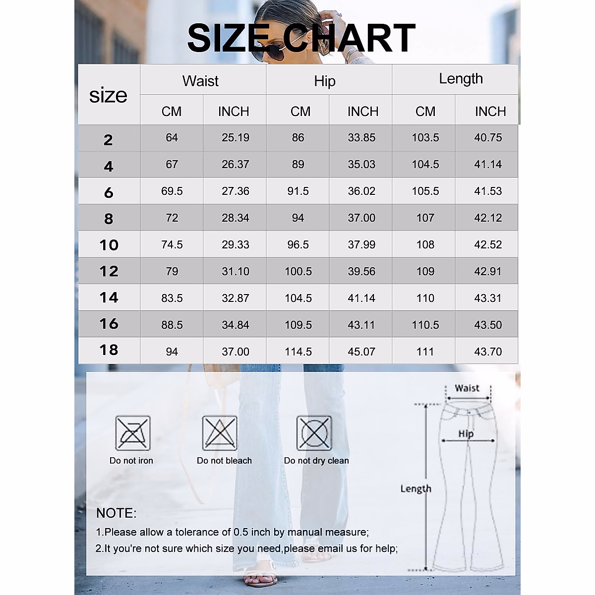 KUNMI Women's Flare Bell Bottom Jeans High Waisted Wide Leg Bootcut Jeans Stretchy Denim Pants