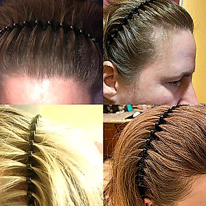 HYFEEL Wavy Headbands Plastic Skinny Thin Non-Slip Flexible Hair Bands Simple Hoops Hair Accessories for Women 2 Pack (Tortoise Shell, Ivory)