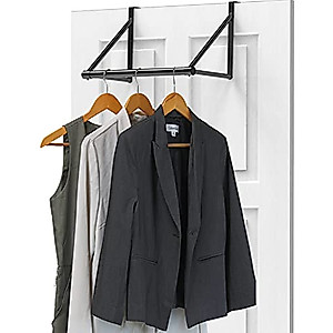Simple Houseware Over The Door Clothes Hanging Rod, Black