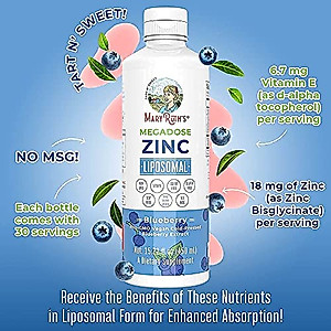 Vitamin C & Zinc Immunity Liposomal Bundle by MaryRuth's | Megadose Vitamin C Liposomal 500mg, 7.6oz | Megadose Zinc Liposomal 18mg, 15.22oz | Vegan, Non-GMO