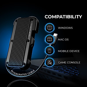 Titanium Micro Mercury 2TB External SSD Up to 1000MB/S NVMe USB 3.2 Gen 2 IP66 for PC Mac Android and Game Console