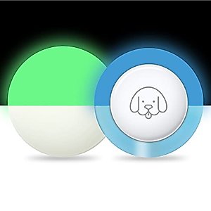 Upgraded Airtag Dog Collar Holder for Apple Airtags, Glowing Silicone Pet Collar Case, Anti-Lost Air Tag Holder Accessories for 0.86in Pet Cat Dog Collars Loop,Glow in Dark Green Blue 2 Pack
