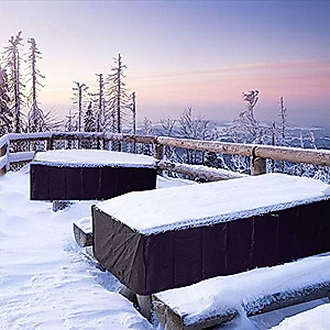 Luck Dawn Patio Furniture Covers, Waterproof & Dust-Proof Outdoor Rectangular Table and Chair Set Cover with Straps Fasteners 47" L x 47" W x 29" H