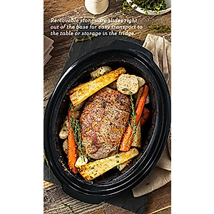 Elite Gourmet MST-900RXT# Electric Ceramic XL Jumbo Slow Cooker, Adjustable Temp, Entrees, Sauces, Stews & Dips, Dishwasher Safe Glass Lid & Crock, 8.5Qt, MetallicRed