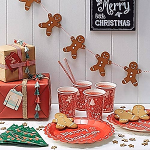 Wooden Gingerbread Man Christmas Garland Party Bunting Decoration, 2M