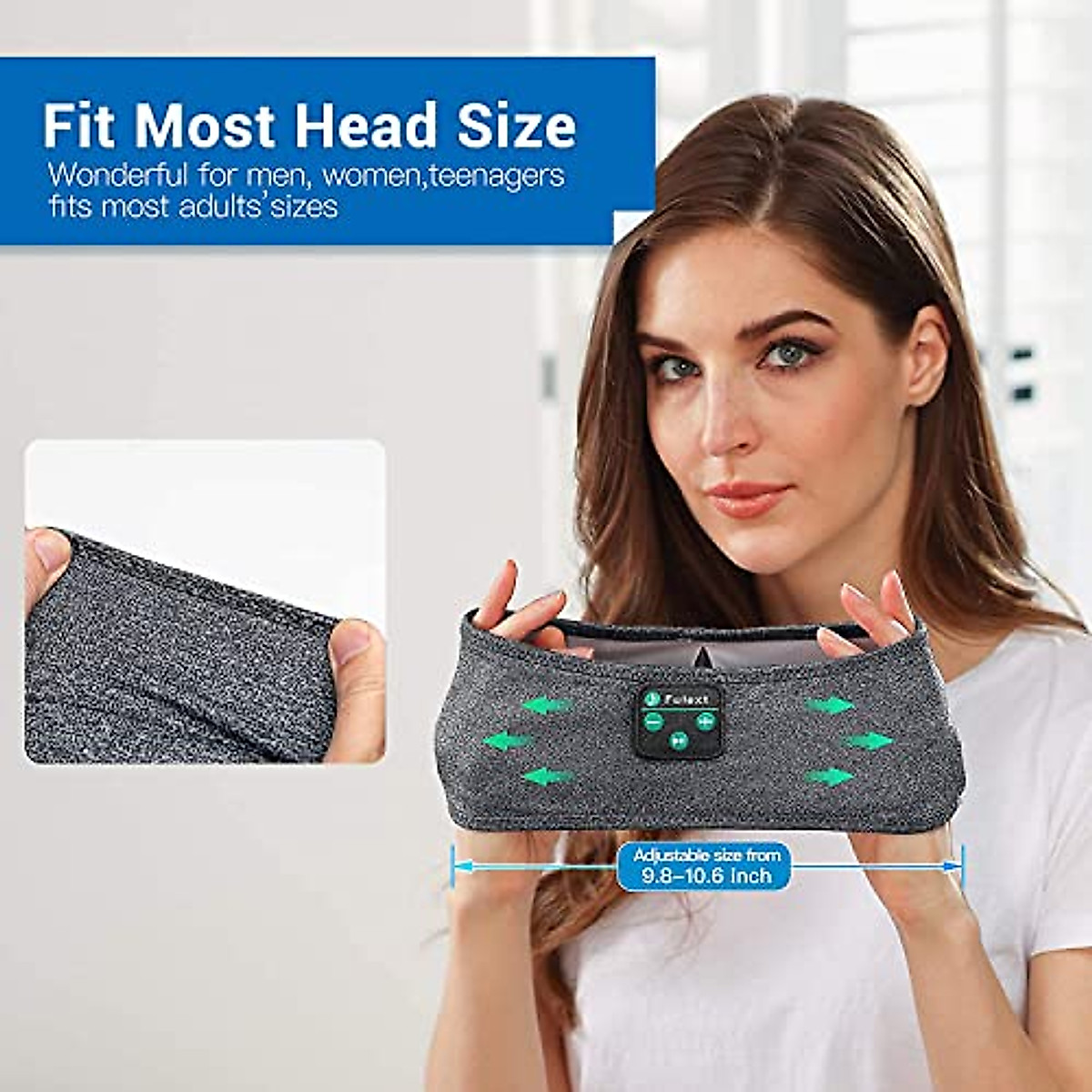 Perytong Sleep Headphones, Bluetooth Sports Headband Headphones with Ultra-Thin HD Stereo Speakers Perfect for Sleeping,Workout,Jogging,Yoga,Insomnia, Air Travel, Meditation