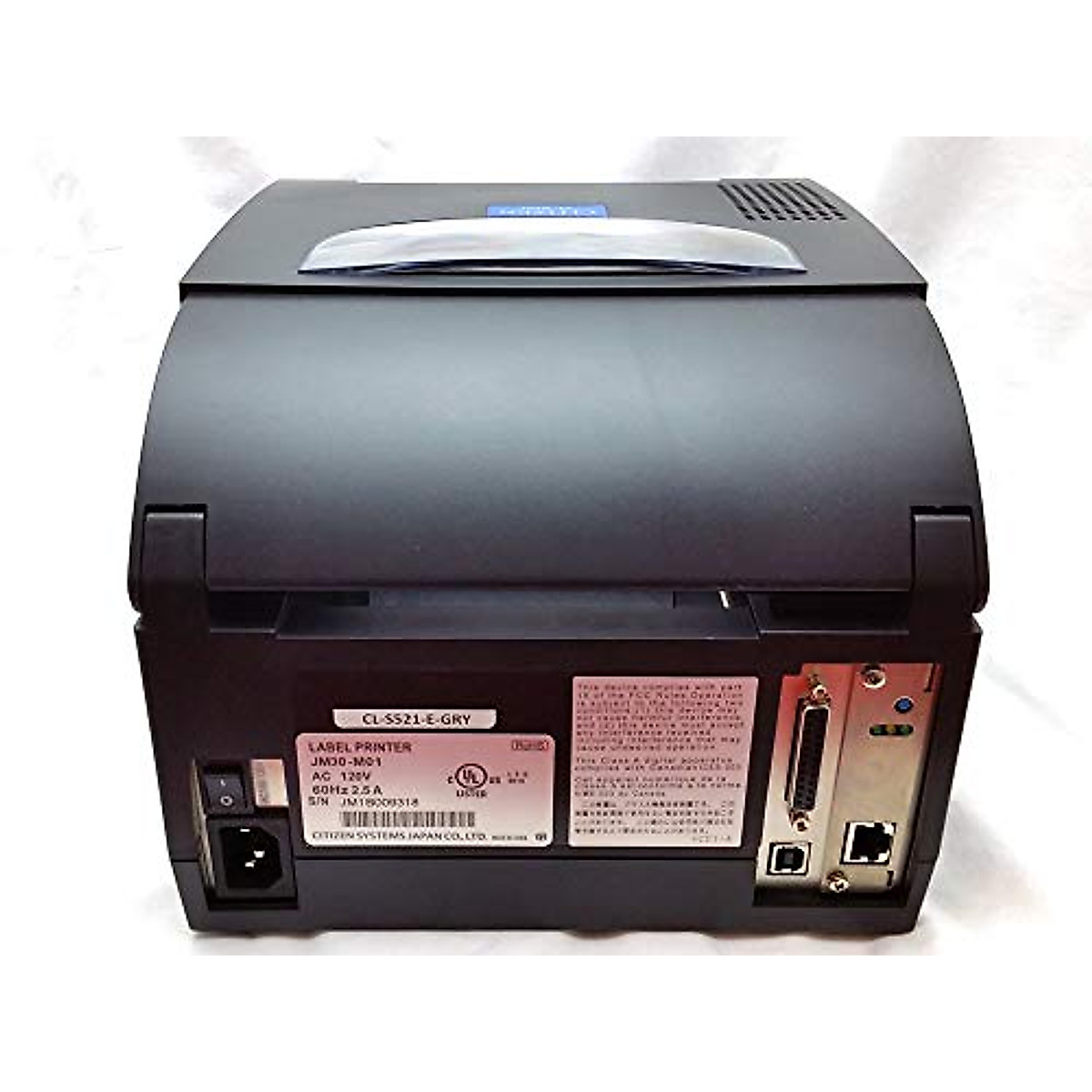Citizen America CL-S521-GRY CL-S521 Series Direct Thermal Barcode and Label Printer with USB/Serial Connection, Front Exit, 4" Maximum Print Width, 203 DPI Resolution, Gray
