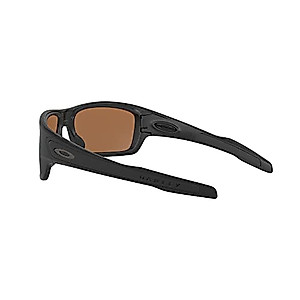 Oakley Men's OO9263 Turbine Rectangular Sunglasses, Matte Black/Prizm Tungsten Polarized, 65 mm