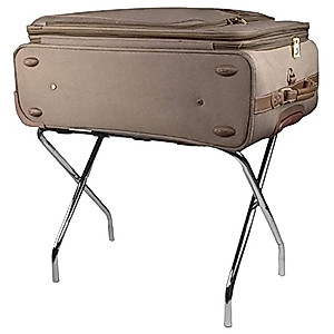 Soro Essentials- Chrome Plated Steel Rack-Luggage w / Guard for Guest Room Suitcase Stand Foldable Steel Frame for Hotel
