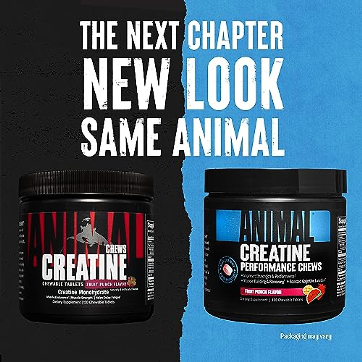 Animal Creatine Chews Tablets - Enhanced Creatine Monohydrate with AstraGin to Improve Absorption, Sea Salt for Added Pumps, Delicious and Convenient Chewable Tablets - Fruit Punch