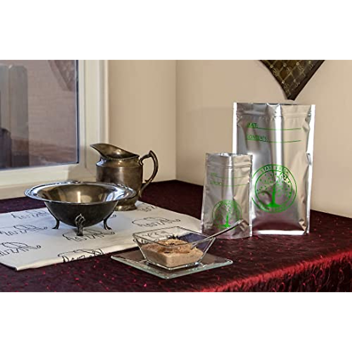 25 PCS , Quart , (4 cups) , Mylar Bags With Oxygen Absorbers , (200cc) , 6"x9" , Extra Thick , 9.4MIL , Mylar Bags for Food Storage , Long Term Food Storage , Resealable Zipper Bag , Ziplock Bag Organizer , Large , Vacuum Sealable for Dry or Freeze Food