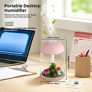 GENNISSY Cute Mini Landscape Air Humidifier Essential Oil Diffuser with 7 Colors LED Night Light, 6oz Water Tank Waterless Auto Shut-off for Bedroom, Home, Office, Baby