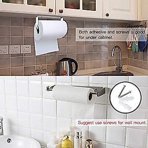 PHUNAYA Under Cabinet Paper Towel Holder Wall Mount for Home Kitchen,Stainless Steel for Large Rolls-Brushed Nickel