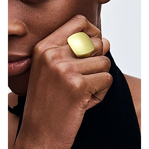 Aprilery Gold and Silver Rings for Women, Chunky Signet Statement Rings Gold Plated Band Ring Wide Metal Square Rings Cocktail Costume Jewelry for Her